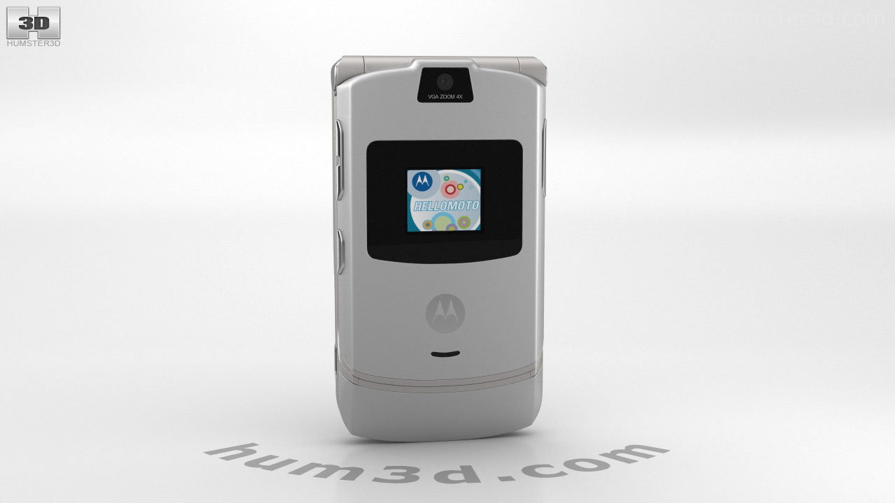 360 view of Motorola RAZR V3 Silver 3D model - 3DModels store