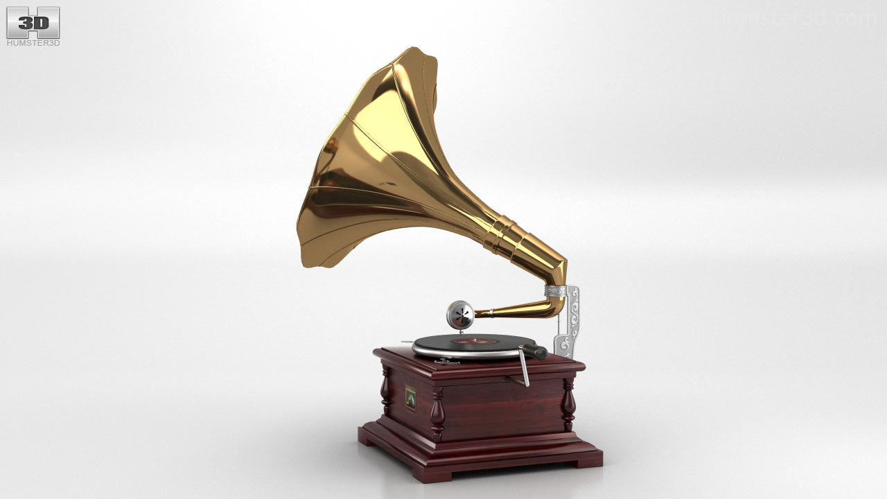 360 view of His Master's Voice Gramophone 3D model - 3DModels store