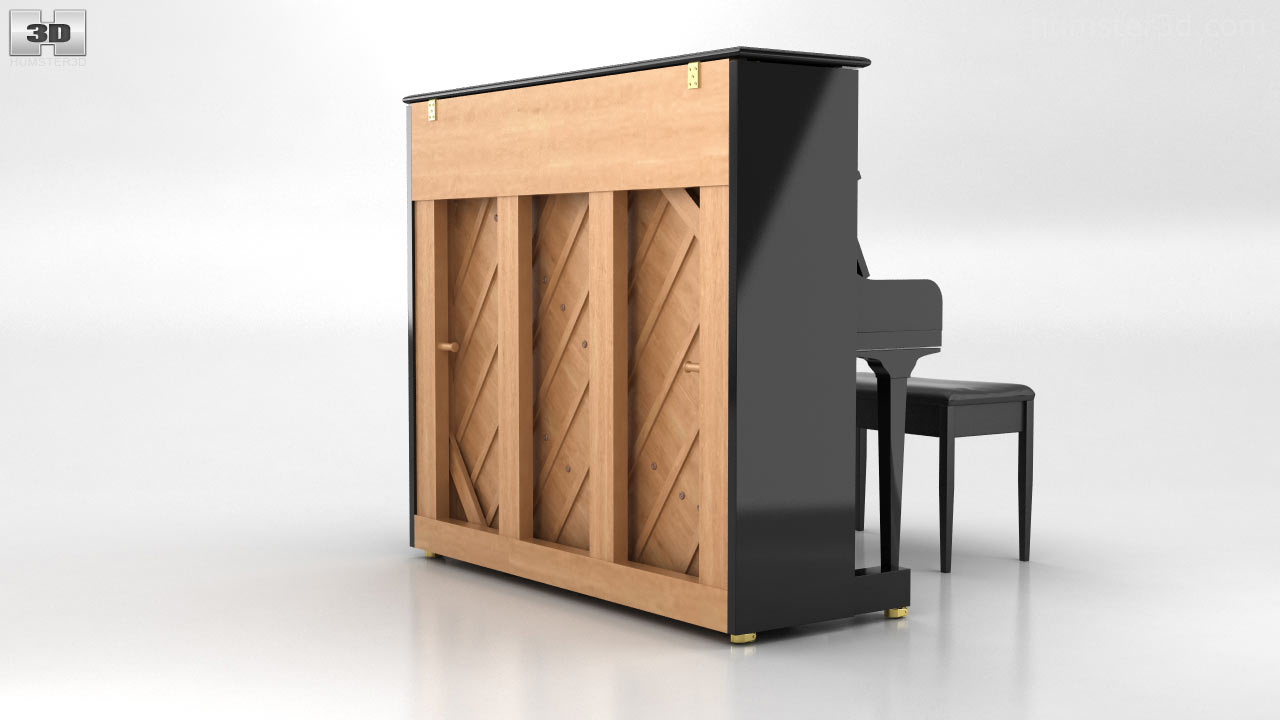 360 view of Upright Piano 3D model - 3DModels store