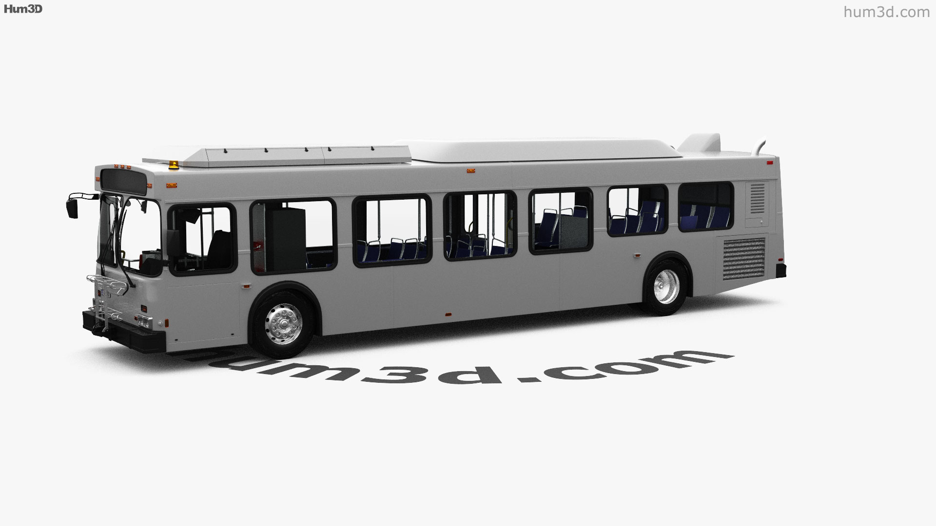 360 view of New Flyer DE40LF Bus with HQ interior 2011 3D model ...