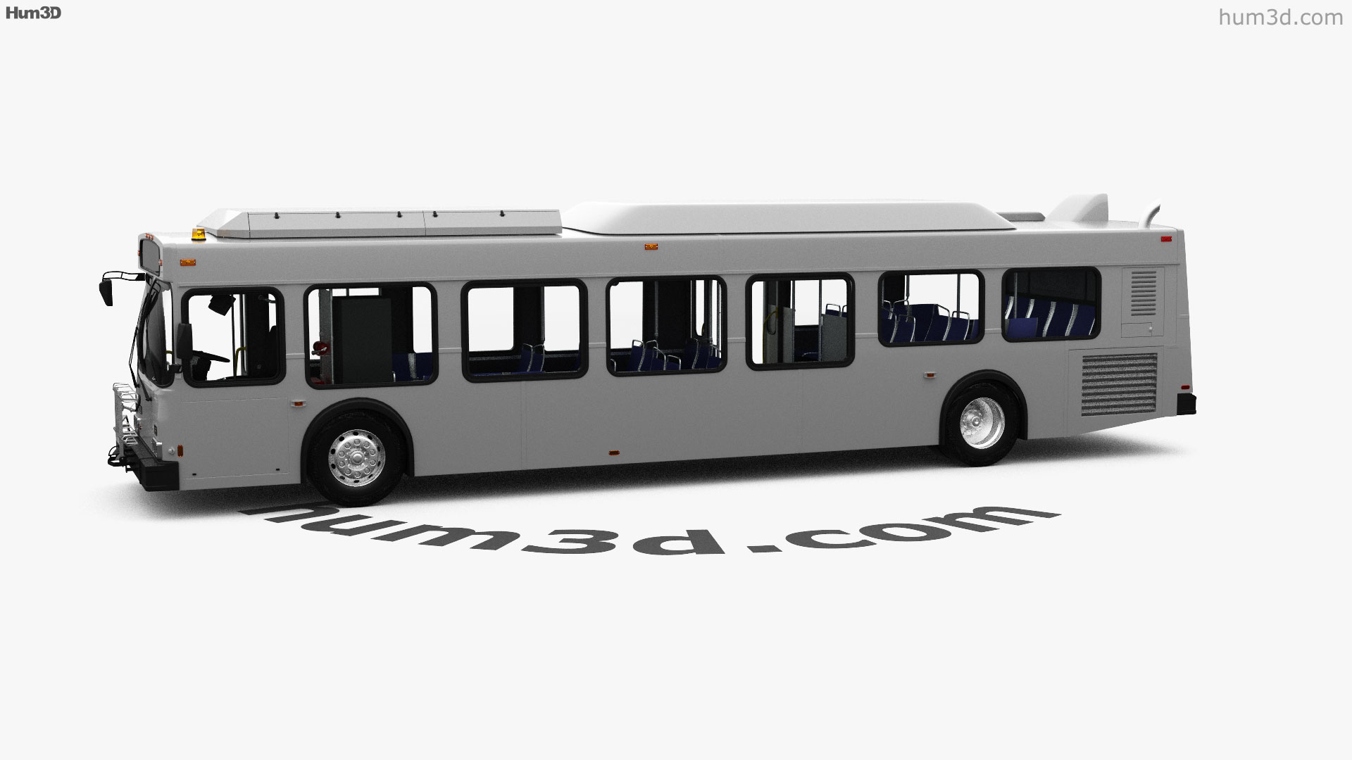 360 view of New Flyer DE40LF Bus with HQ interior 2011 3D model ...
