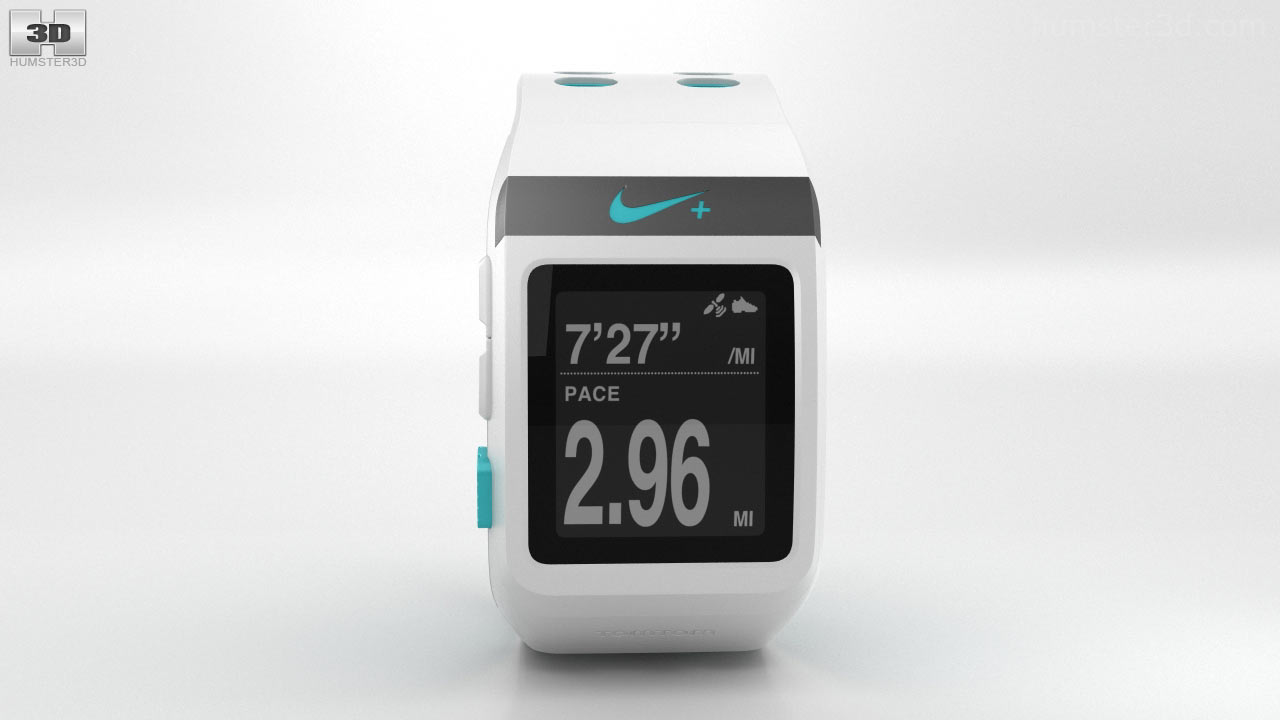 360 view of Nike+ SportWatch GPS White/Sport Turquoise 3D model ...