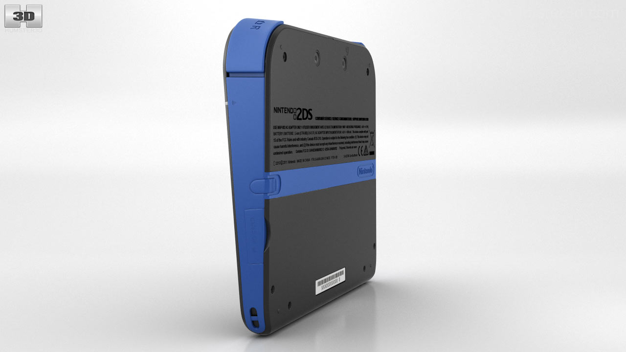 360 view of Nintendo 2DS Black + Blue 3D model - 3DModels store