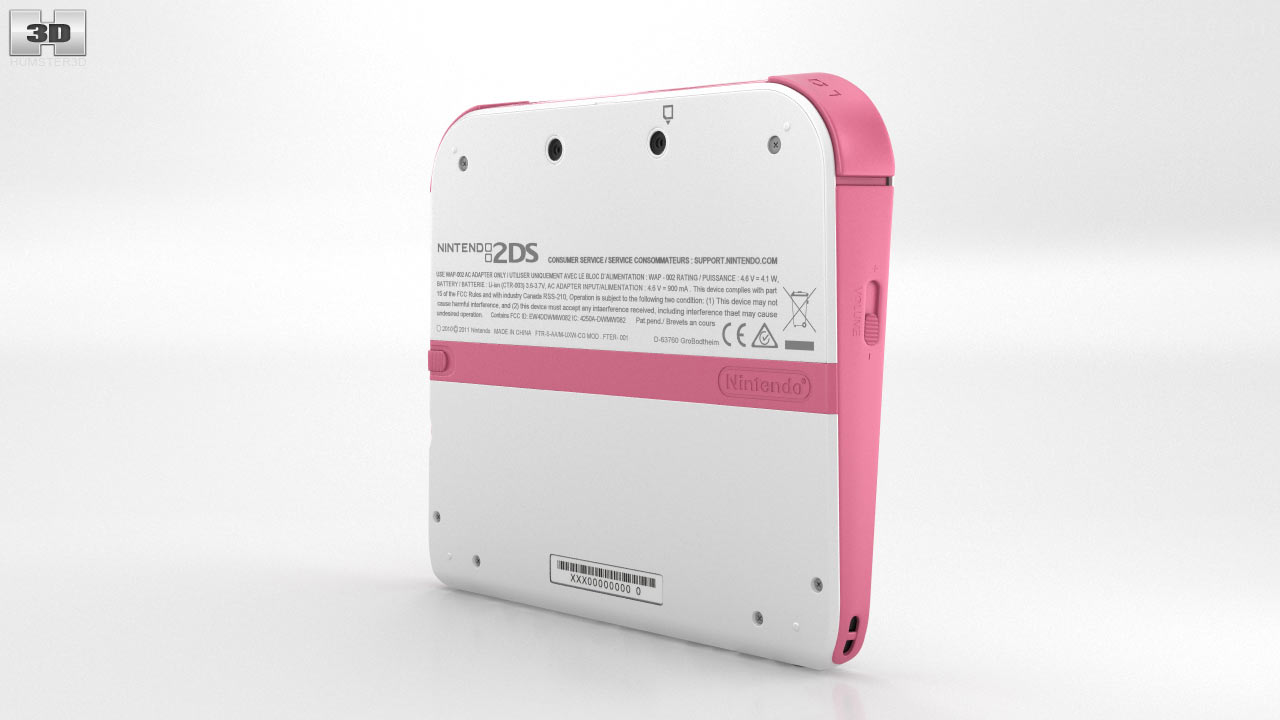 360 view of Nintendo 2DS Peach Pink 3D model - 3DModels store