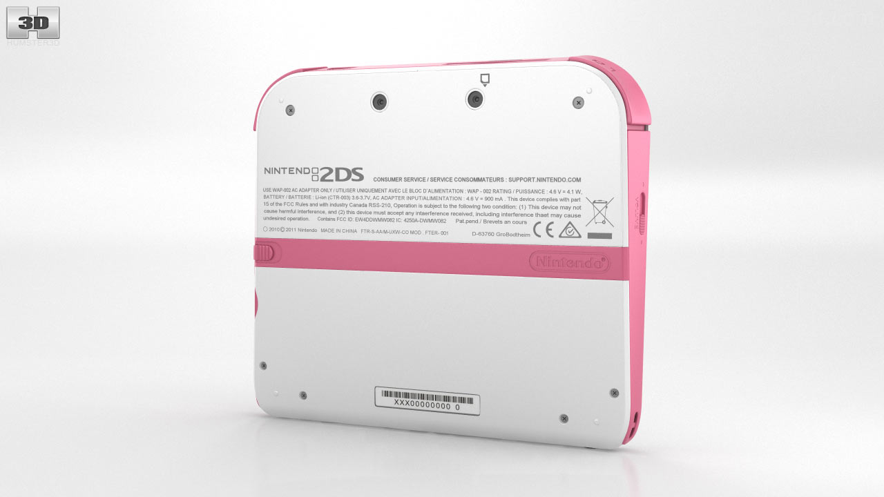 360 view of Nintendo 2DS Peach Pink 3D model - 3DModels store
