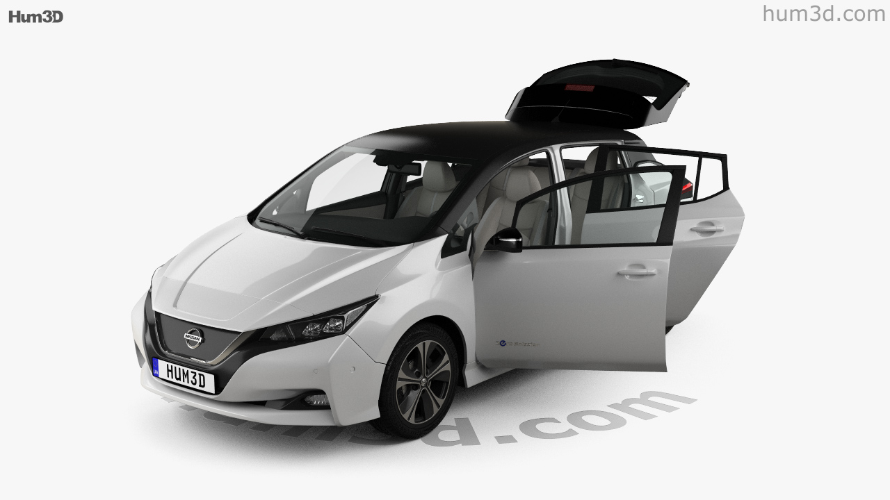 360 view of Nissan Leaf with HQ interior 2021 3D model - 3DModels store