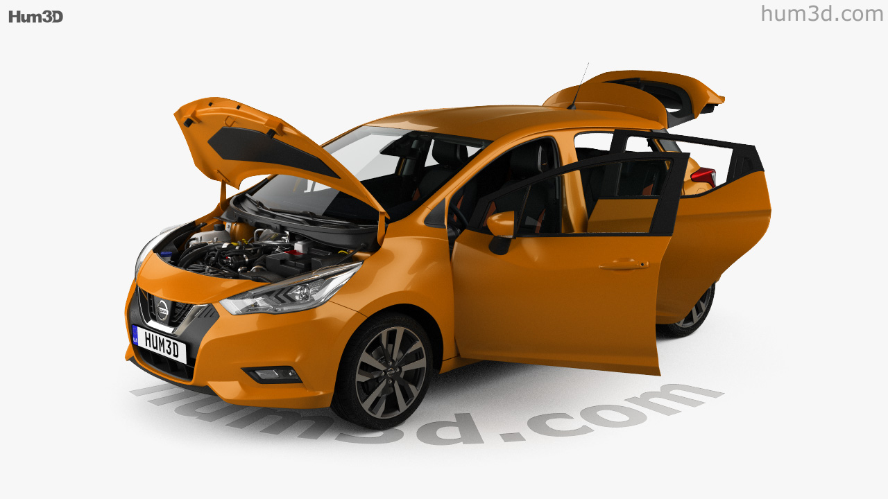 360 view of Nissan Micra with HQ interior and engine 2019 3D model ...