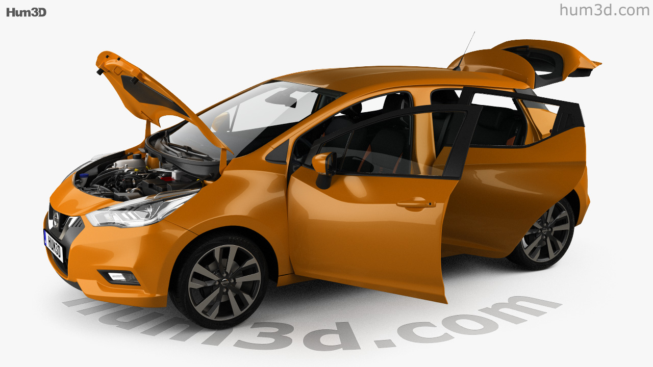 360 view of Nissan Micra with HQ interior and engine 2019 3D model ...