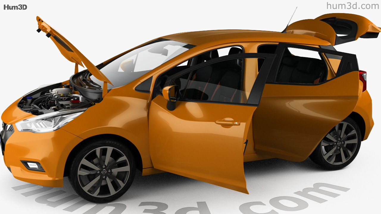 360 view of Nissan Micra with HQ interior and engine 2019 3D model ...
