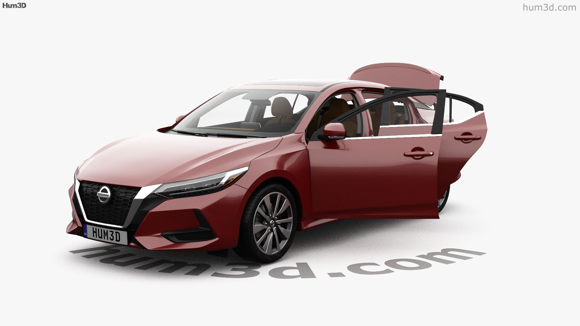 360 view of Nissan Sentra SL with HQ interior 2023 3D model - 3DModels ...