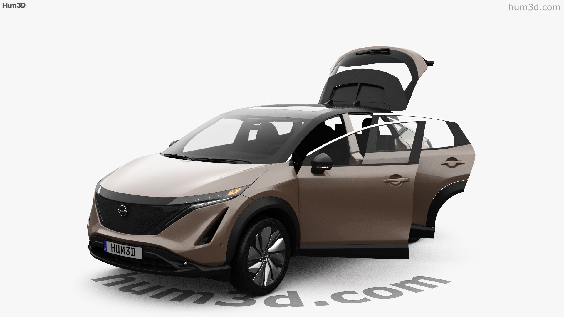 Vista 360 del modelo 3D de Nissan Ariya US-spec con interior 2025 ...