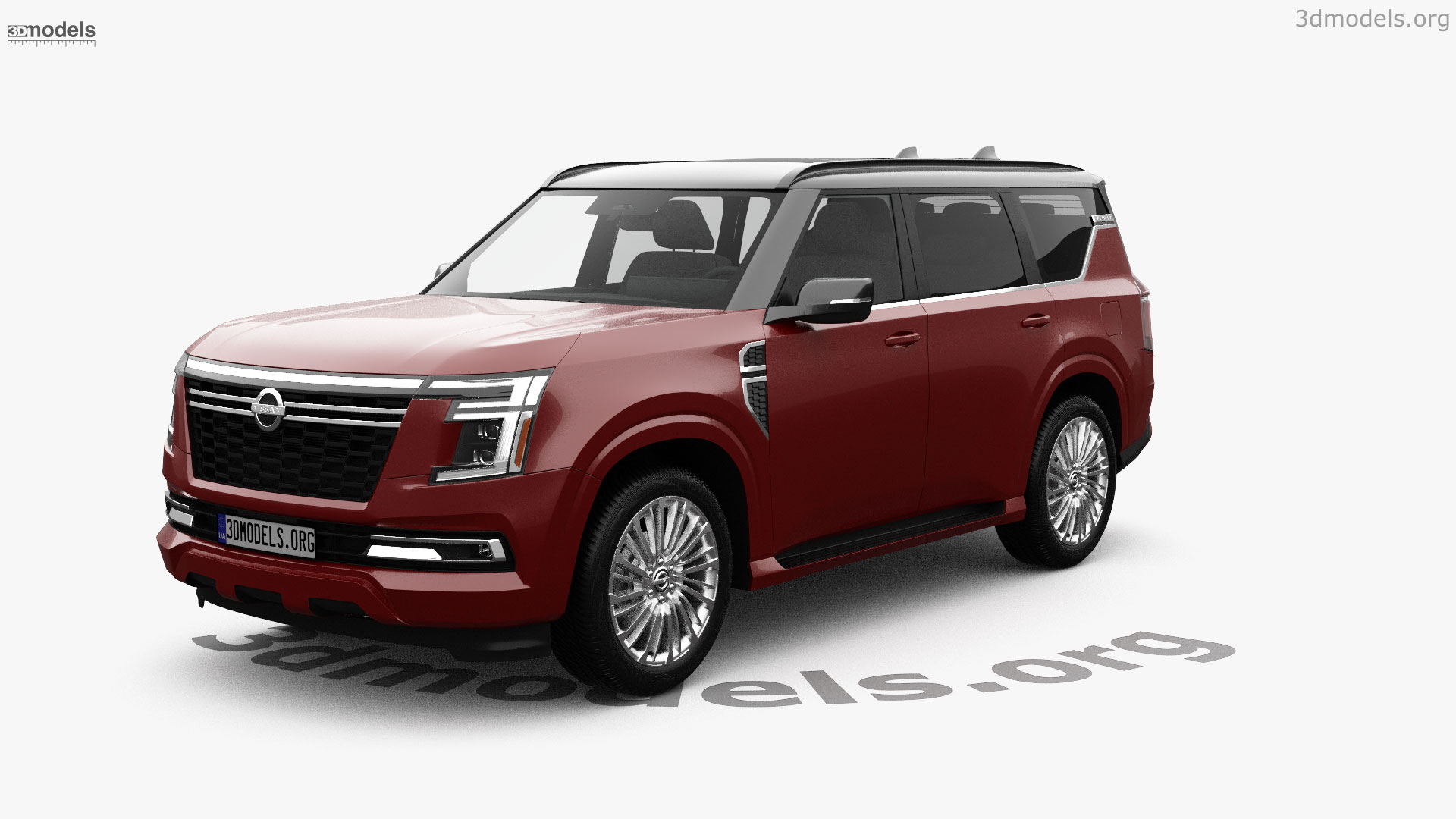 360 view of Nissan Armada Platinum Reserve 2025 3D model - 3DModels store