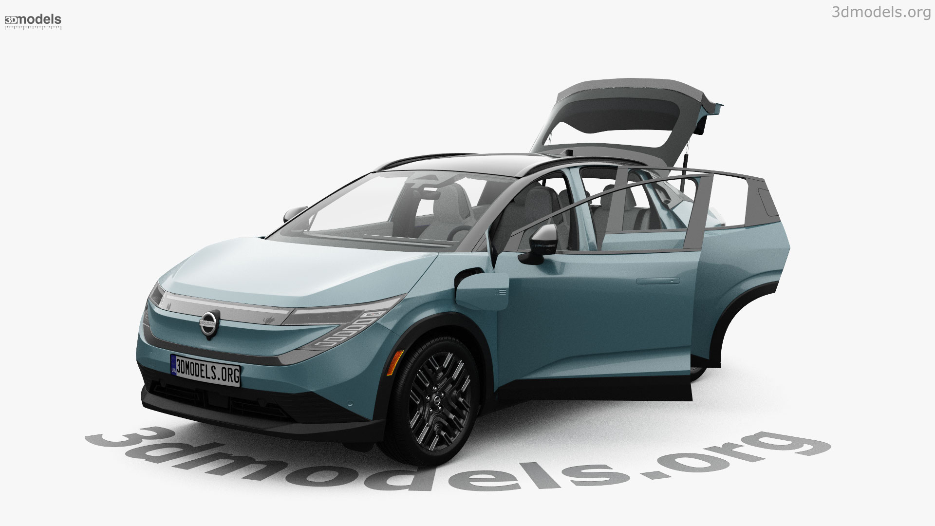 360 view of Nissan Leaf with HQ interior 2026 3D model - 3DModels store