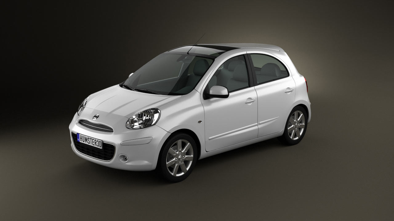 360 view of Nissan Micra (March) 2011 3D model - 3DModels store