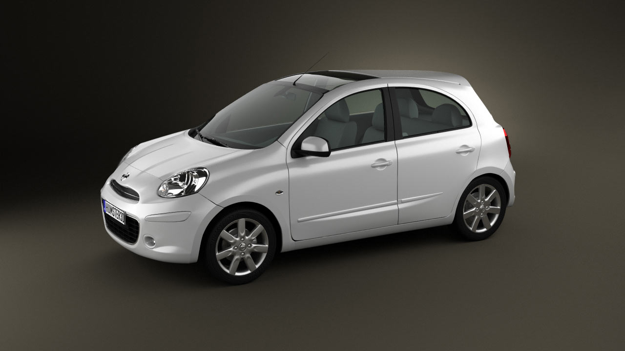 360 view of Nissan Micra (March) 2011 3D model - 3DModels store