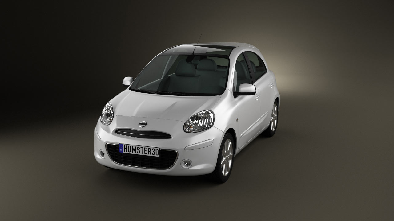 360 view of Nissan Micra (March) 2011 3D model - 3DModels store