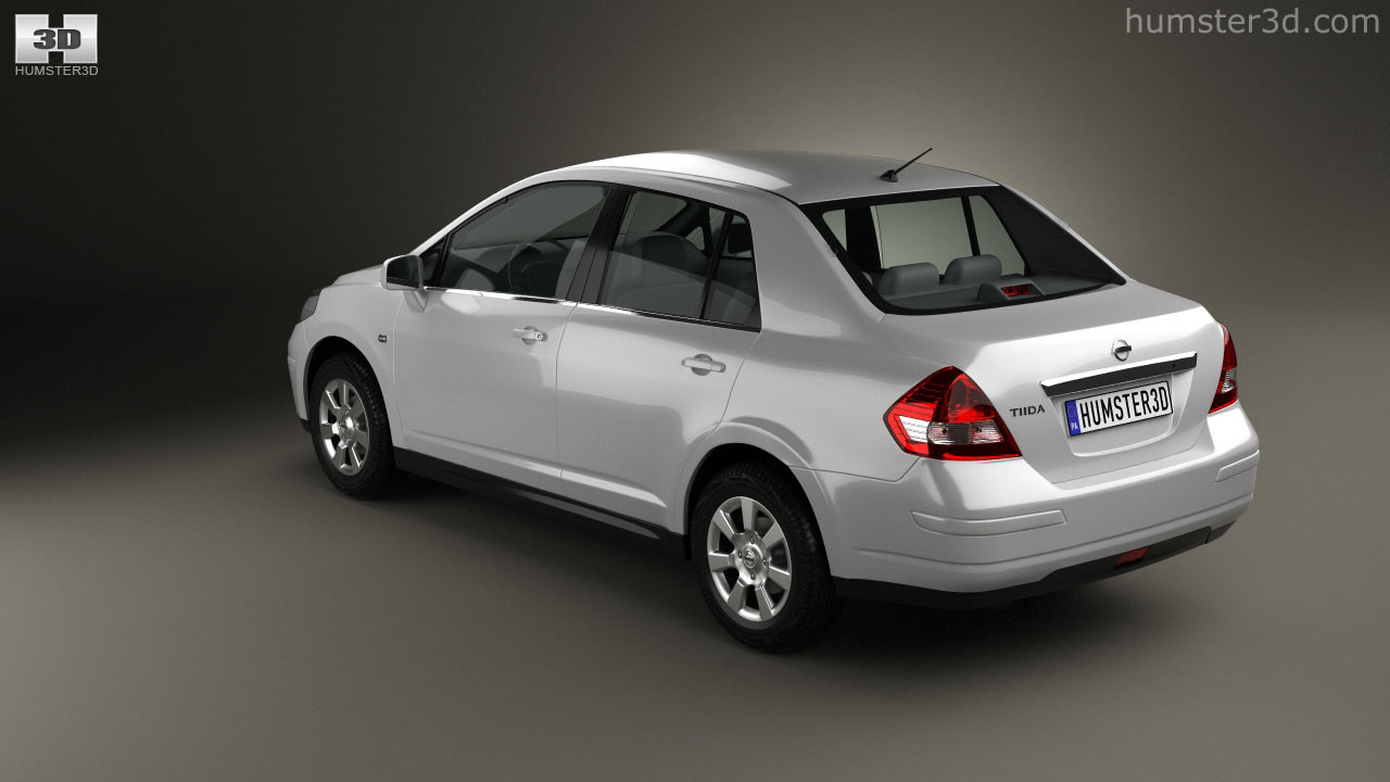 360 view of Nissan Tiida (C11) sedan 2012 3D model - 3DModels store