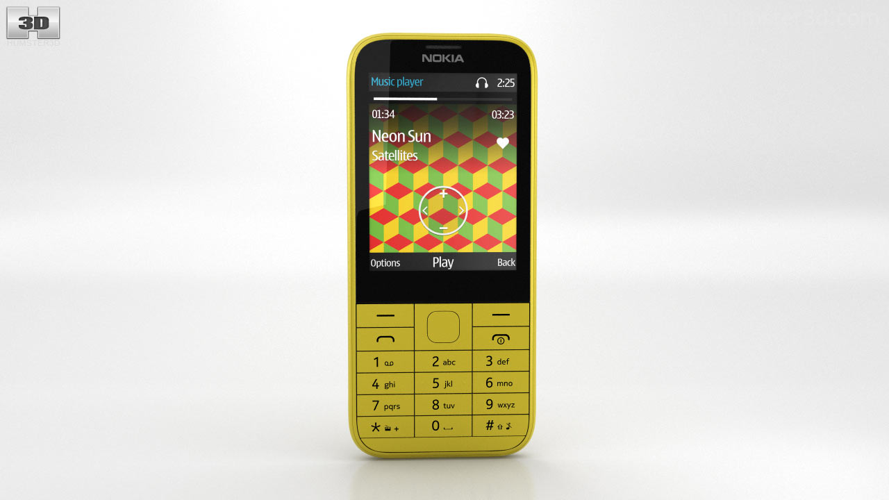 360 view of Nokia 225 Yellow 3D model - 3DModels store