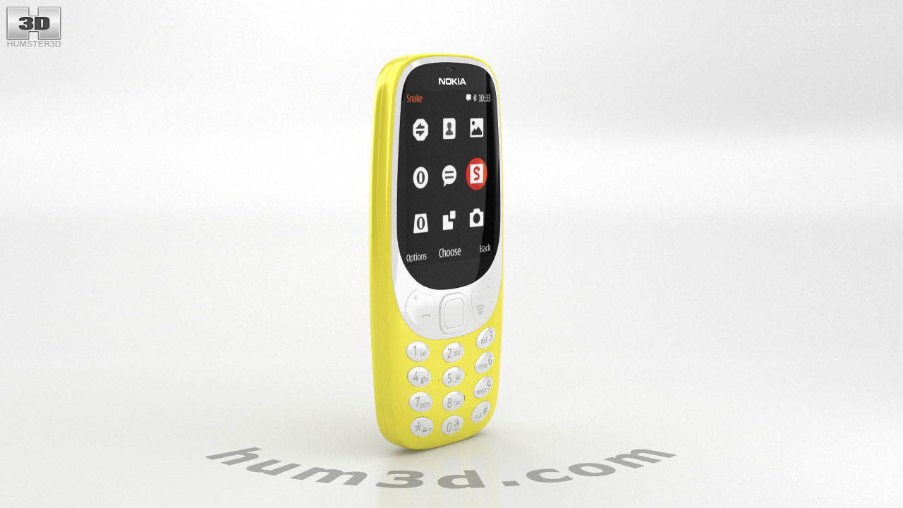 360 view of Nokia 3310 (2017) Yellow 3D model - 3DModels store