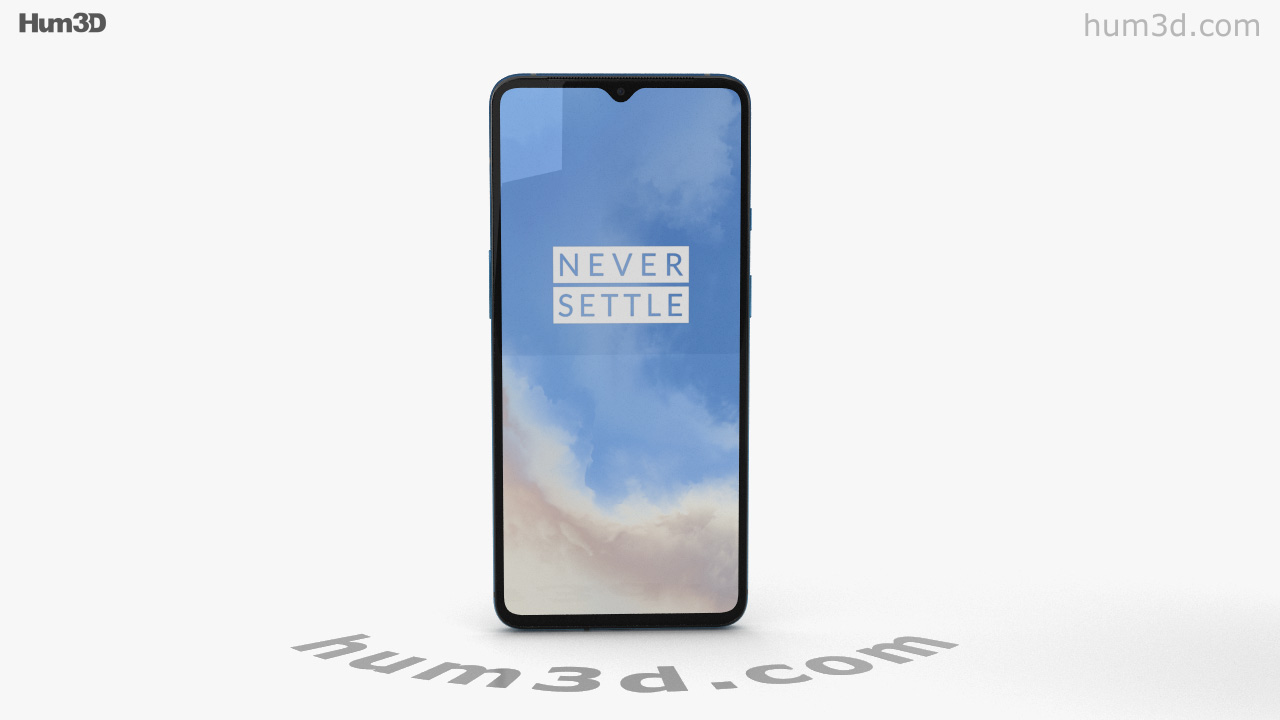 360 view of OnePlus 7T Glacier Blue 3D model - 3DModels store