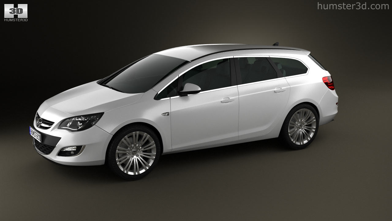 360 view of Opel Astra J sports tourer 2014 3D model - 3DModels store