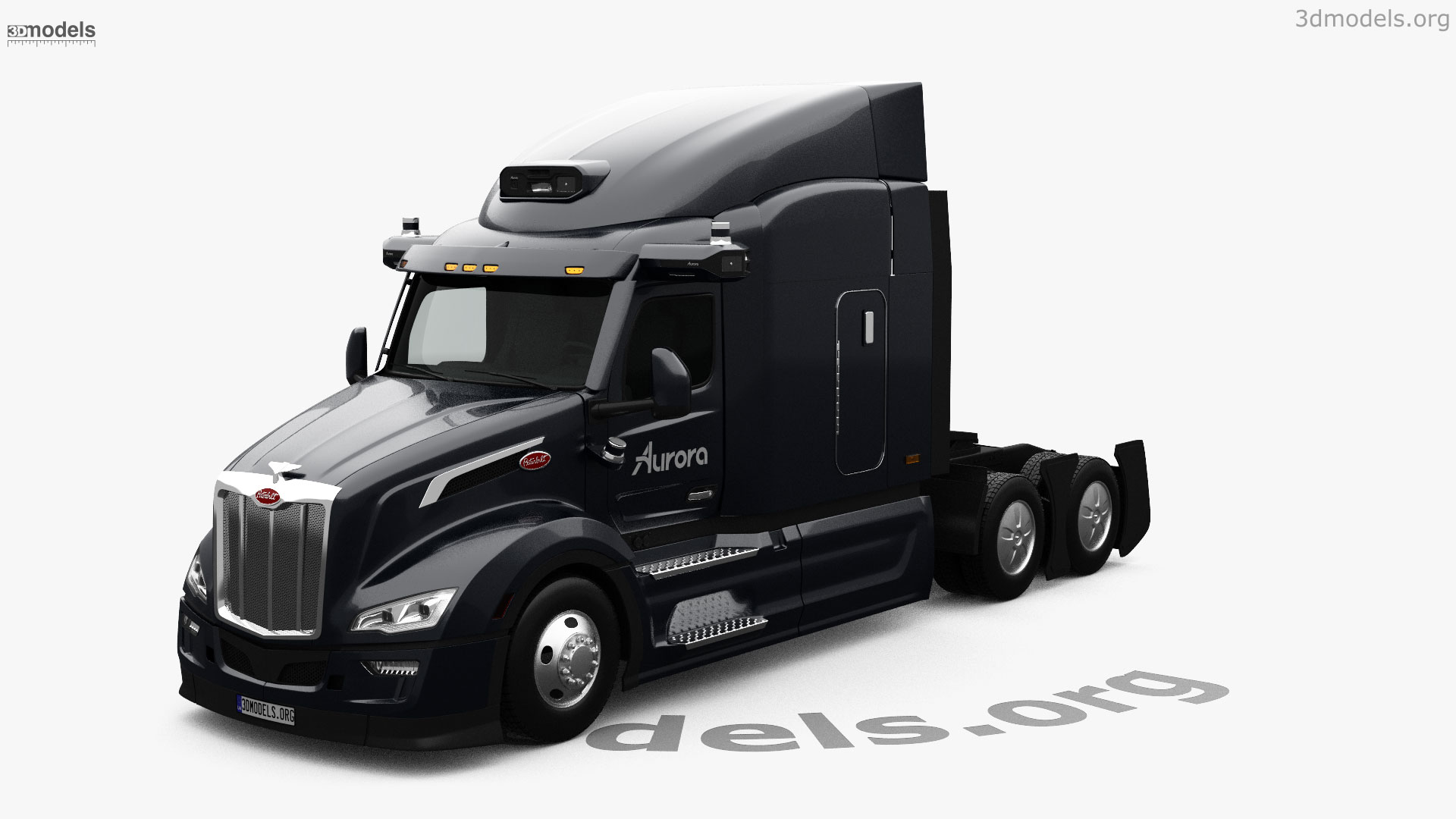 360 view of Peterbilt 579 Aurora Autonomous Truck 2025 3D model ...