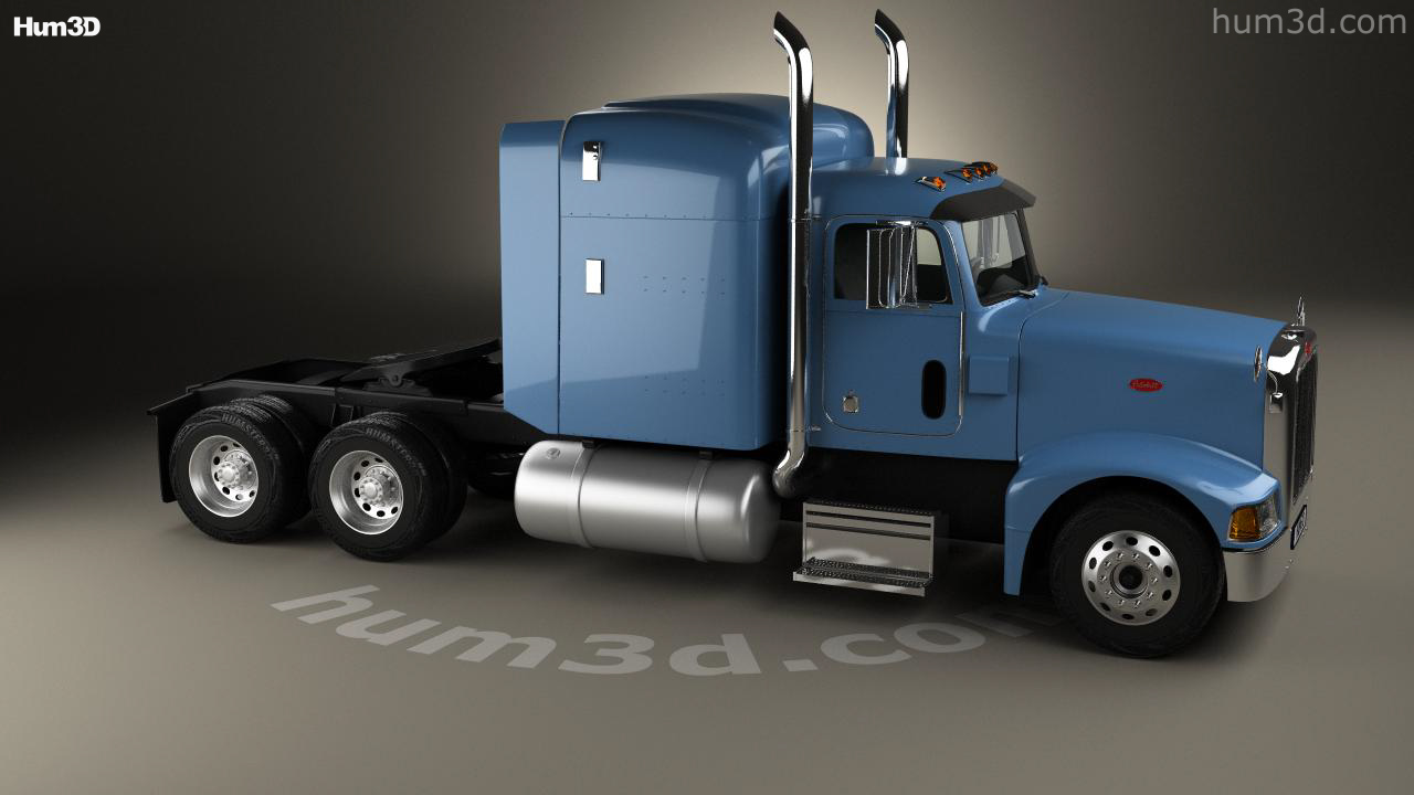 360 view of Peterbilt 377 Sleeper Cab Tractor Truck 2004 3D model ...