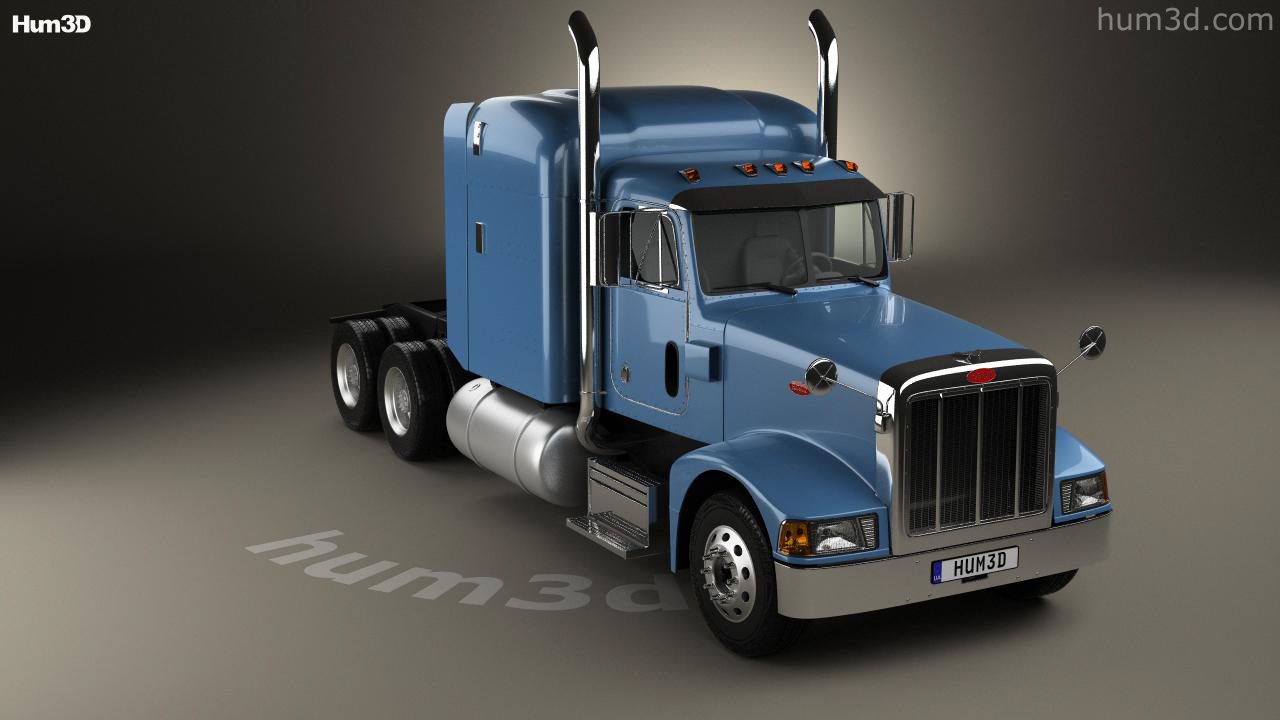 360 view of Peterbilt 377 Sleeper Cab Tractor Truck 2004 3D model ...