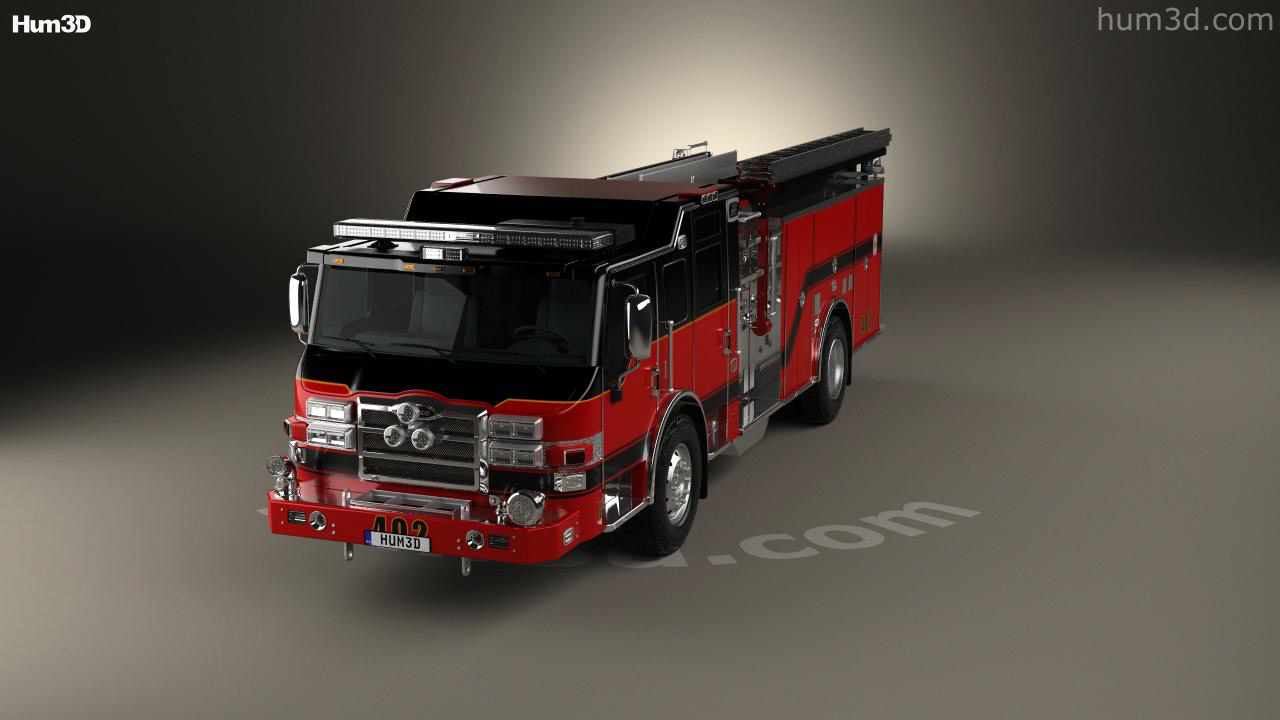 360 view of Pierce E402 Pumper Fire Truck 2018 3D model - 3DModels store
