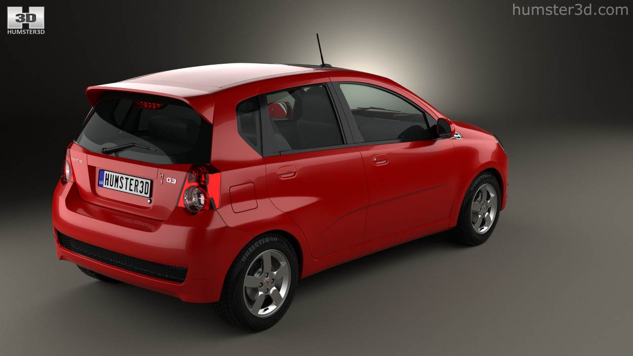 360 view of Pontiac G3 (T250) hatchback 2009 3D model - 3DModels store