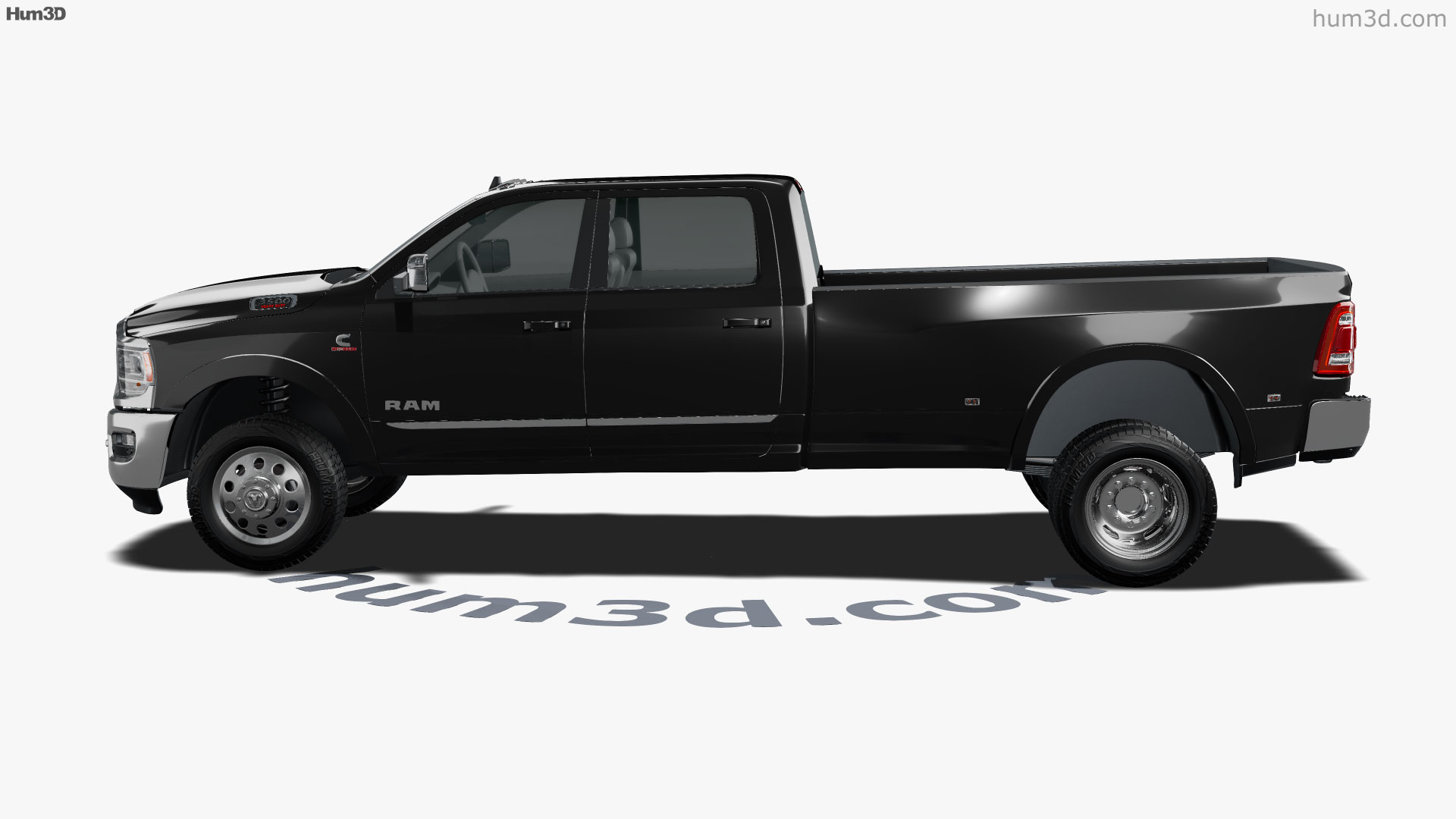 360 view of Ram 3500 Crew Cab Long bed Dually Limited 2024 3D model ...