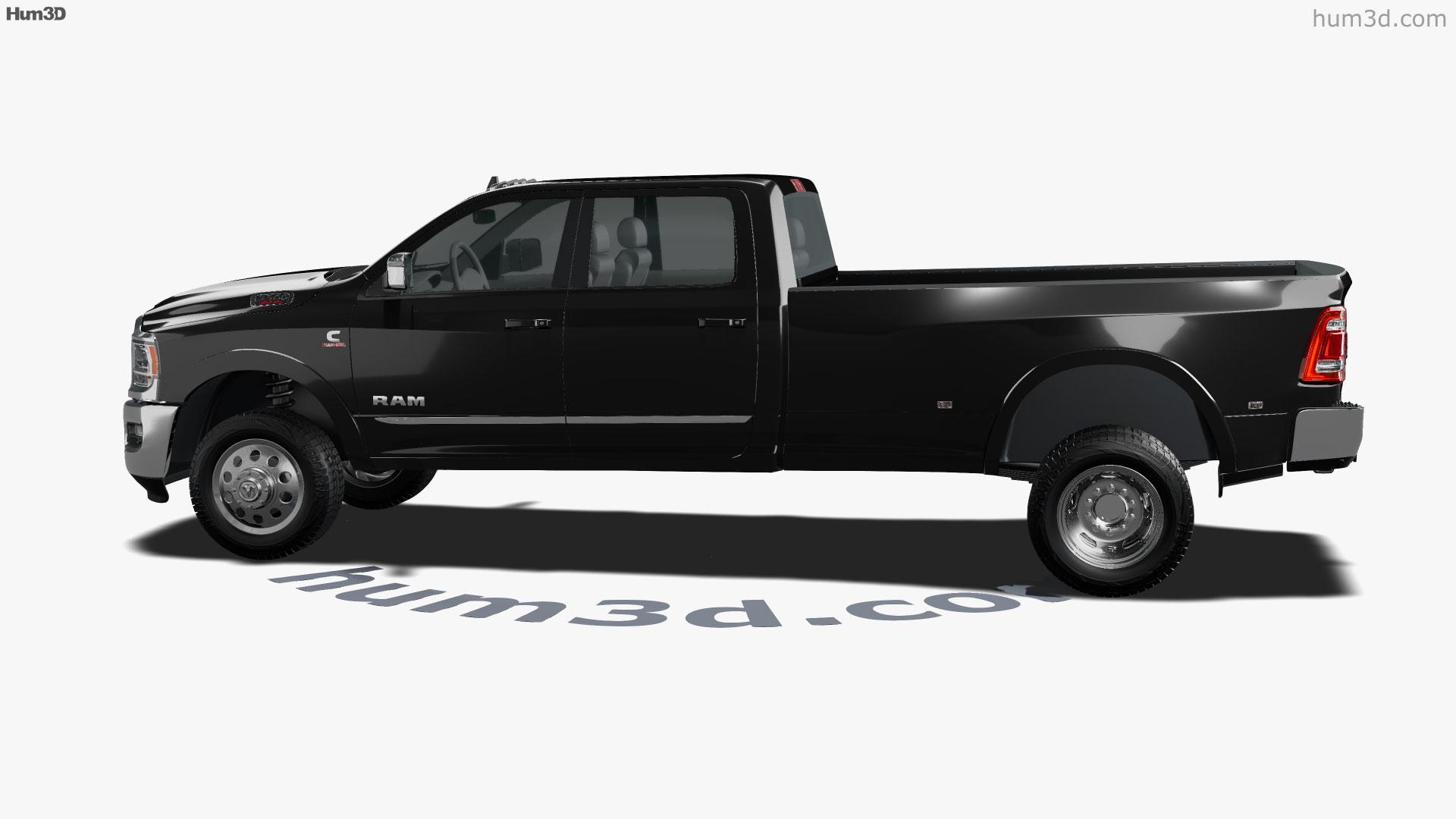 360 view of Ram 3500 Crew Cab Long bed Dually Limited 2024 3D model ...