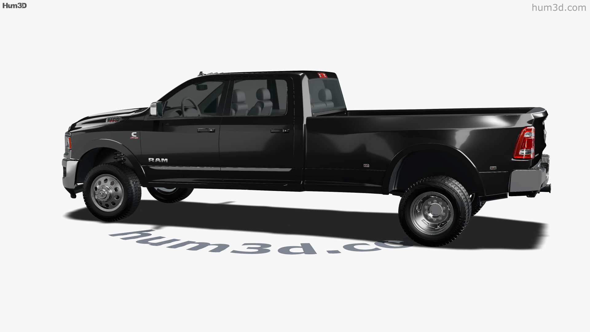 360 view of Ram 3500 Crew Cab Long bed Dually Limited 2024 3D model ...