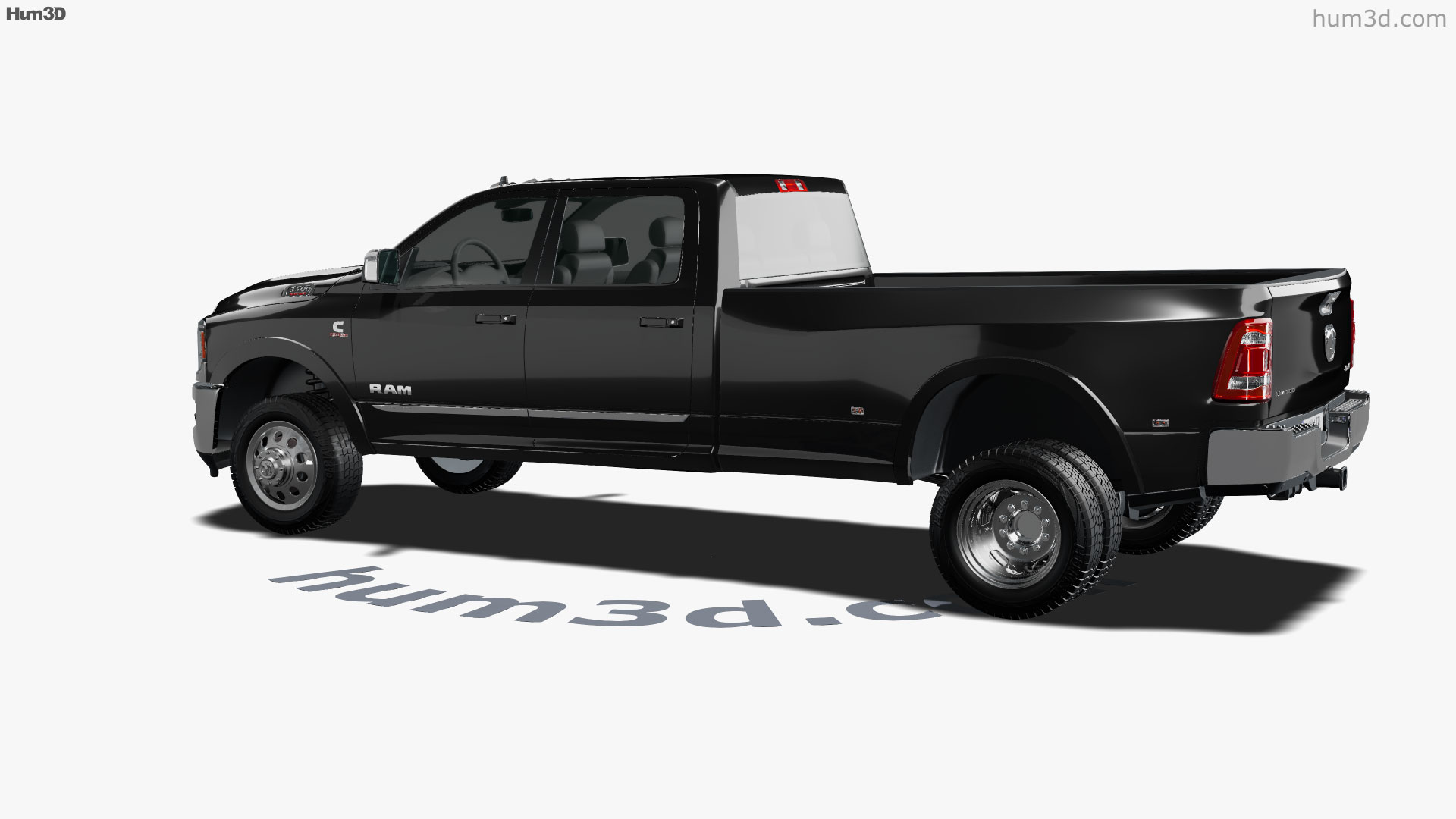 360 view of Ram 3500 Crew Cab Long bed Dually Limited 2024 3D model ...