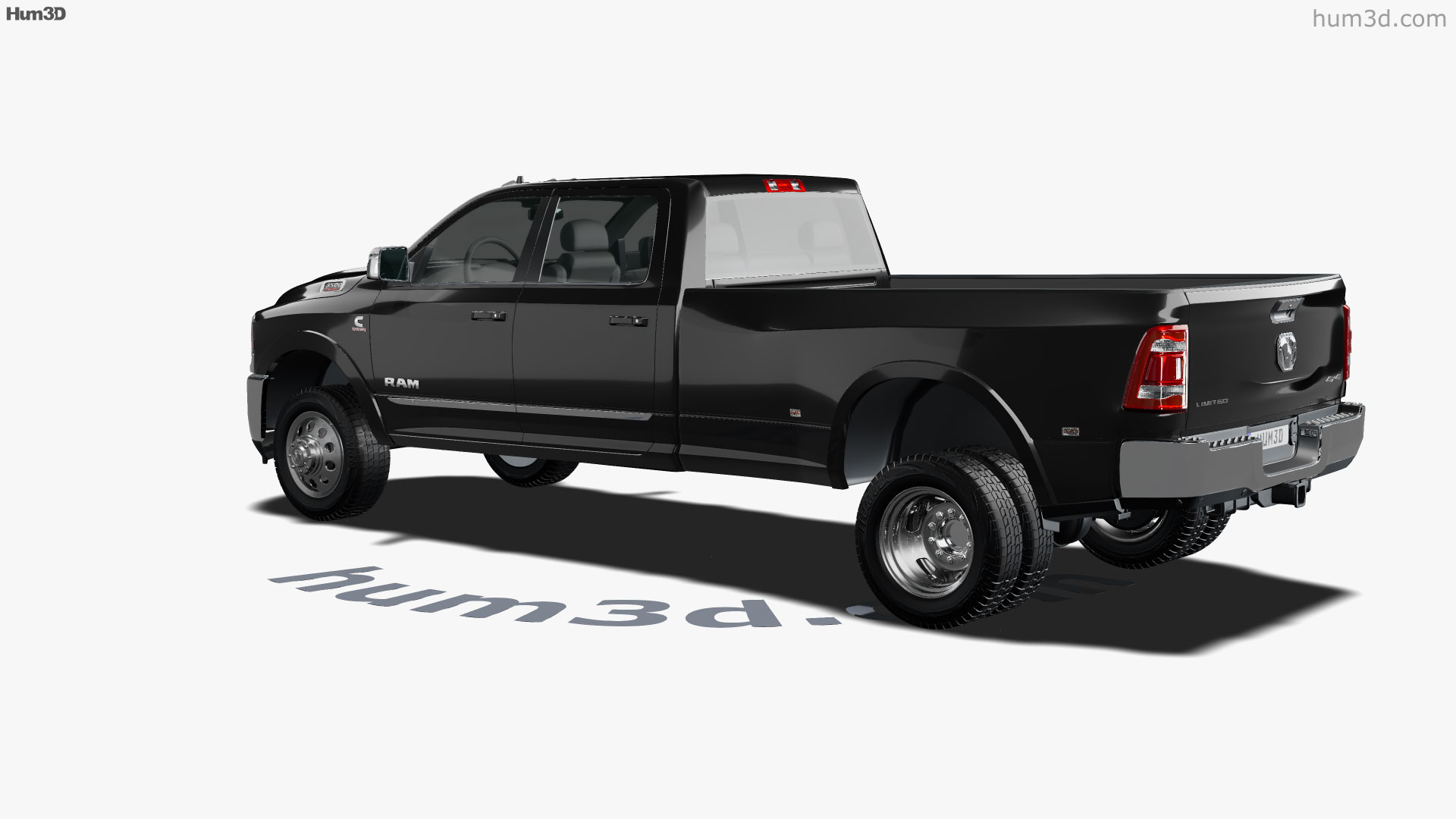 360 view of Ram 3500 Crew Cab Long bed Dually Limited 2024 3D model ...