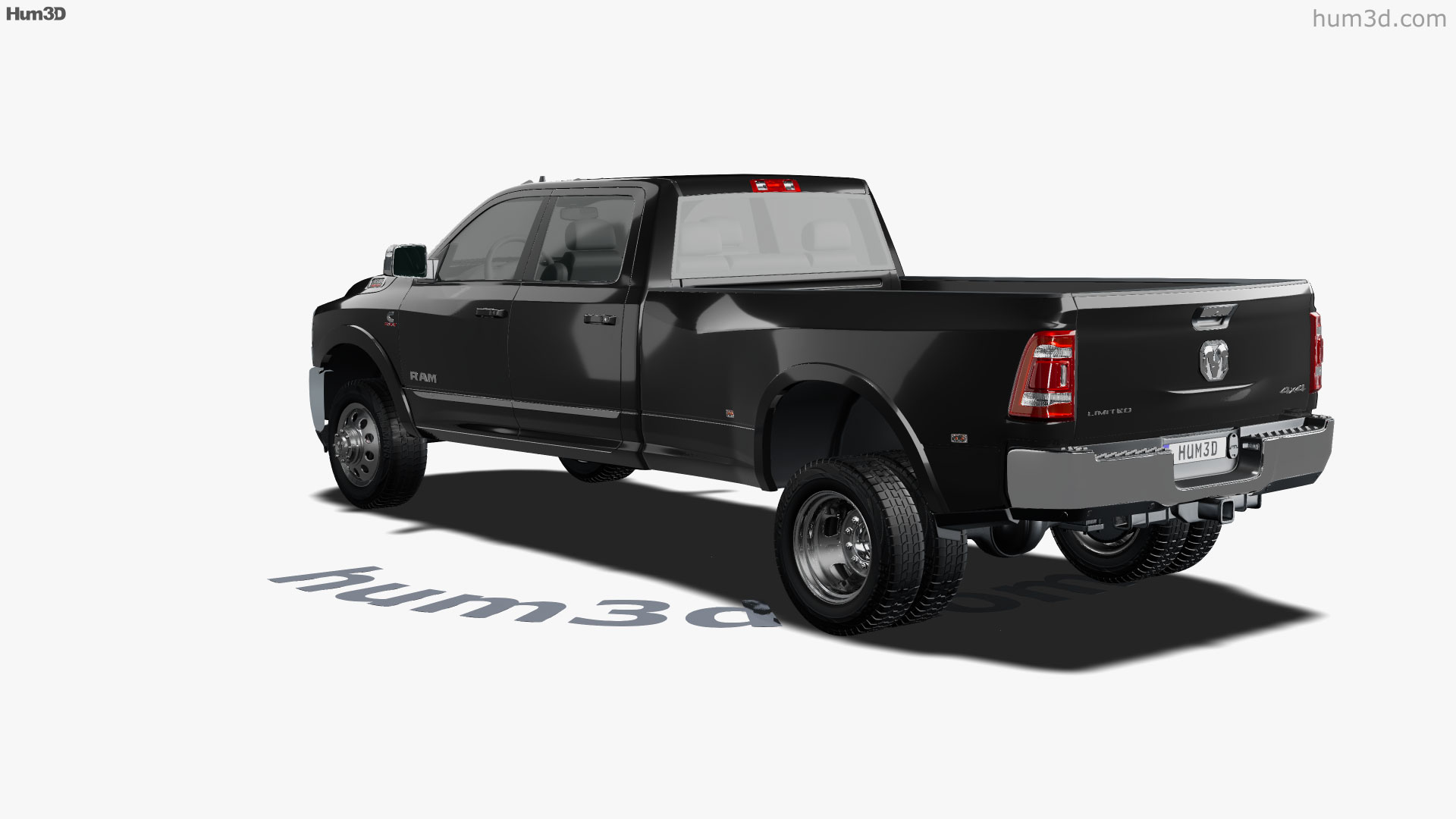 360 view of Ram 3500 Crew Cab Long bed Dually Limited 2024 3D model ...