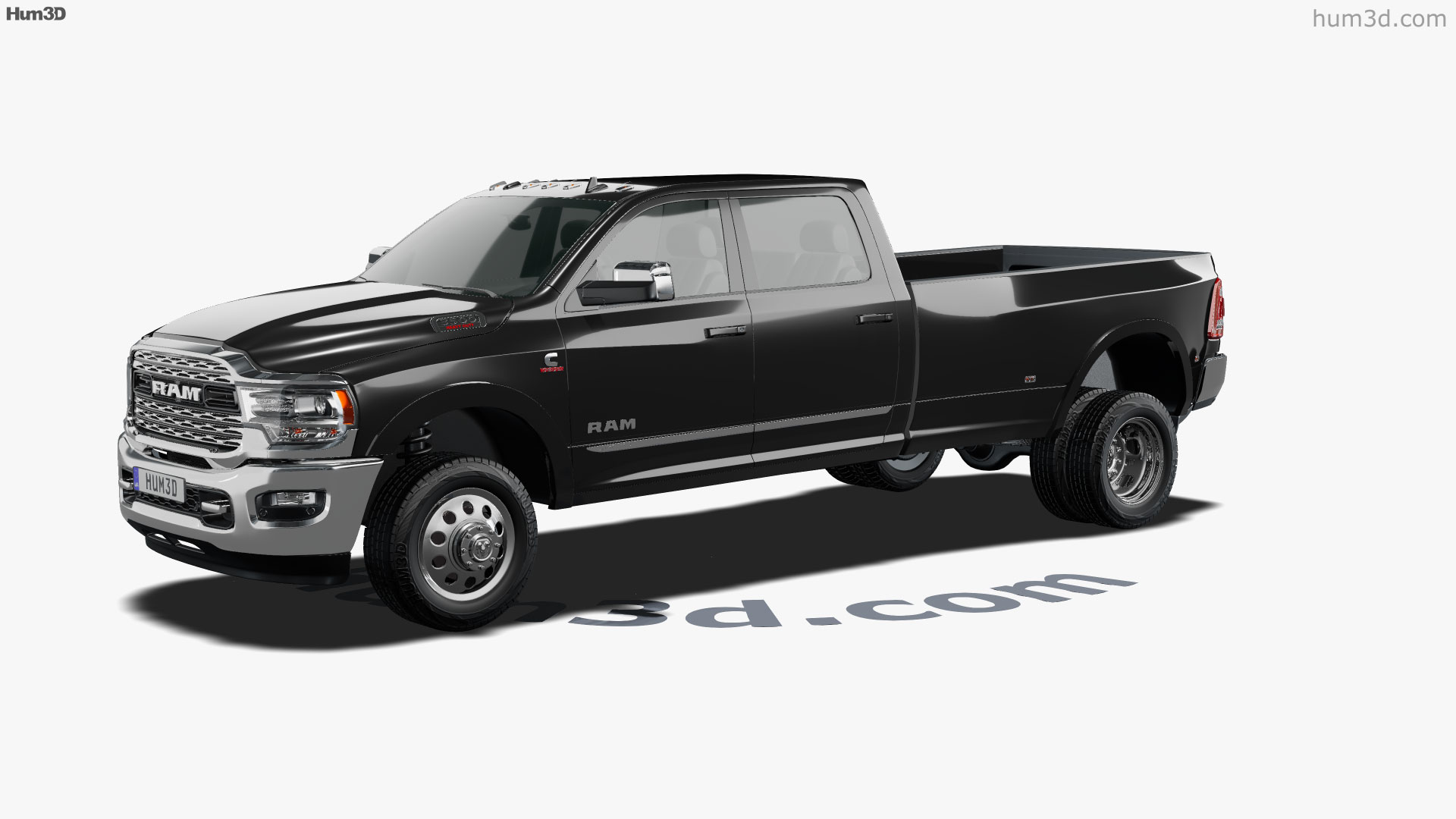 360 view of Ram 3500 Crew Cab Long bed Dually Limited 2024 3D model ...