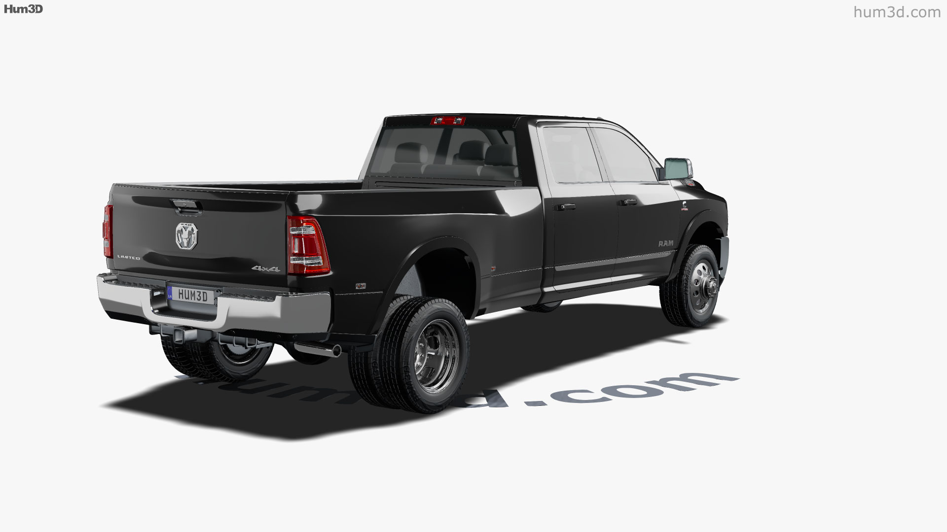 360 view of Ram 3500 Crew Cab Long bed Dually Limited 2024 3D model ...