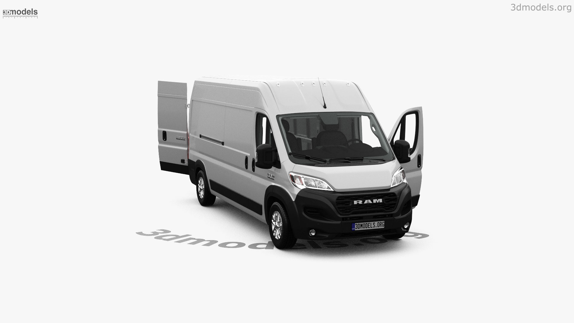 360 view of Ram ProMaster Cargo Van L3H2 with HQ interior 2023 3D model ...