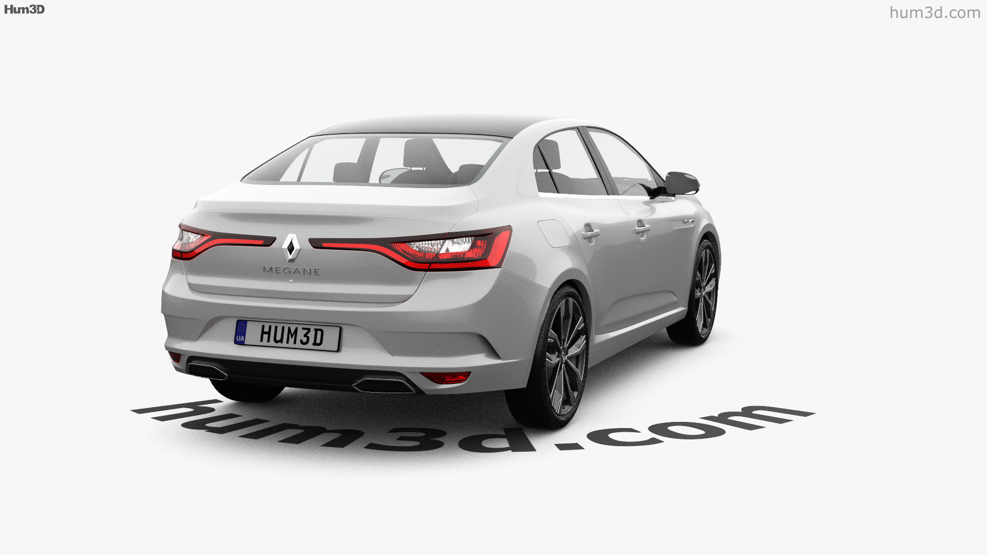 360 view of Renault Megane sedan 2023 3D model - 3DModels store