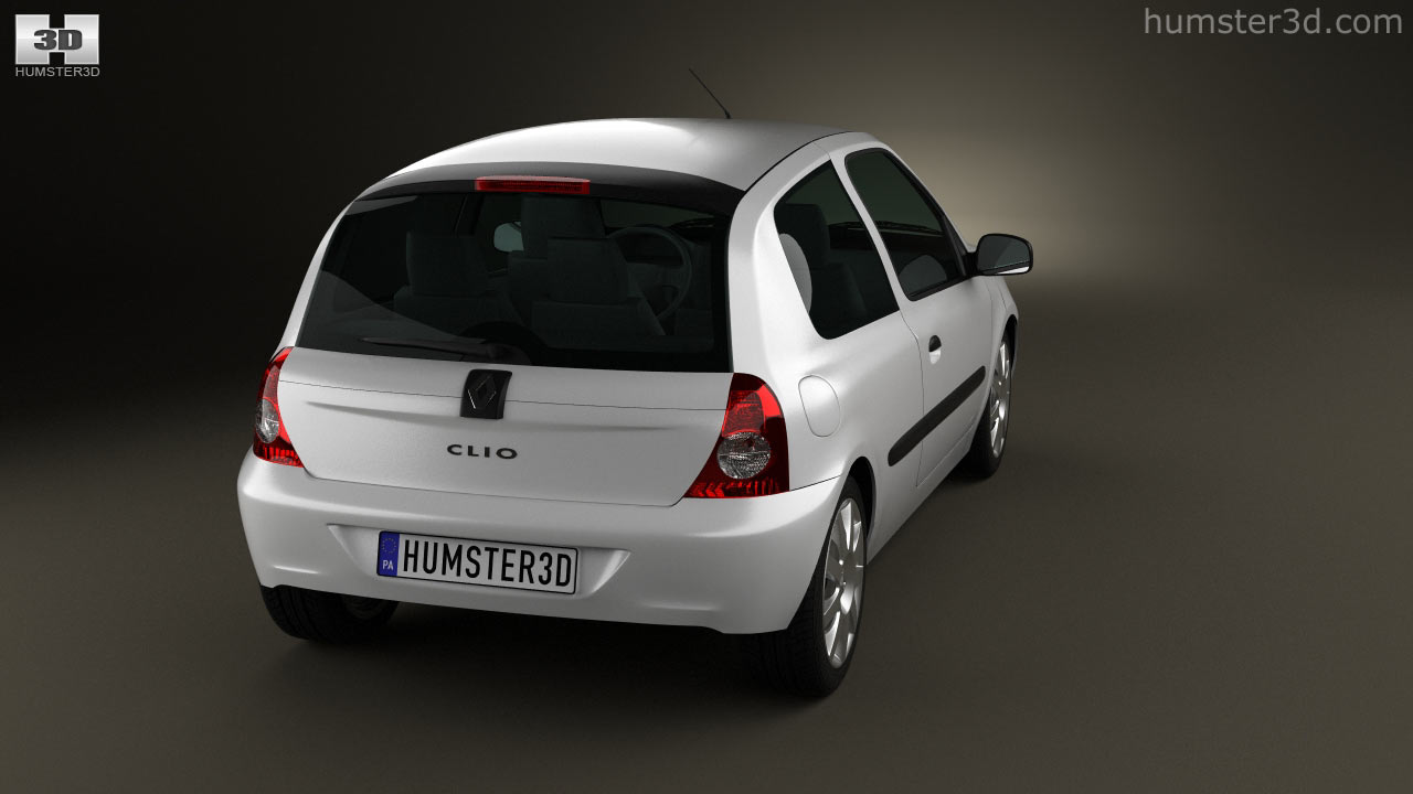 360 view of Renault Clio Mk2 3-door 2012 3D model - 3DModels store
