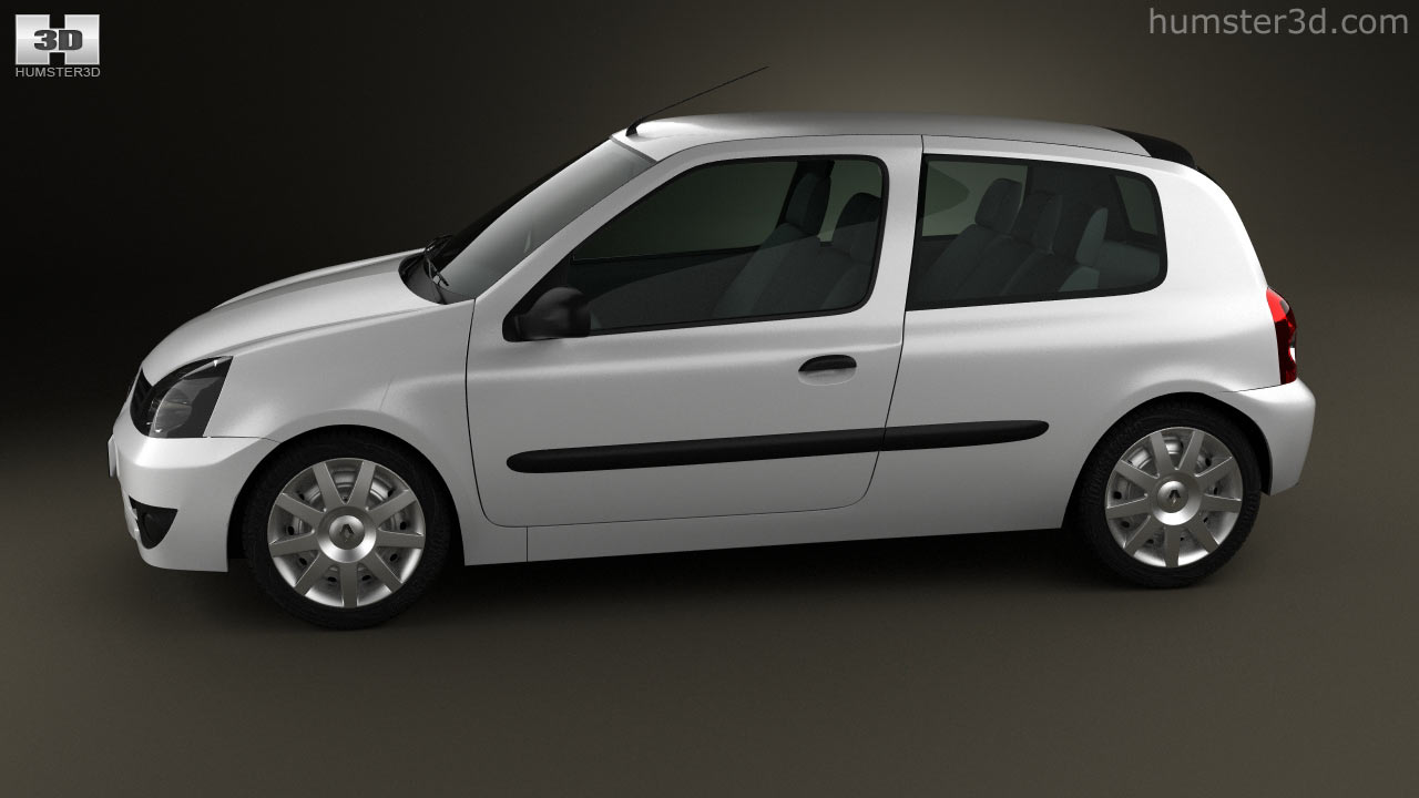 360 view of Renault Clio Mk2 3-door 2012 3D model - 3DModels store