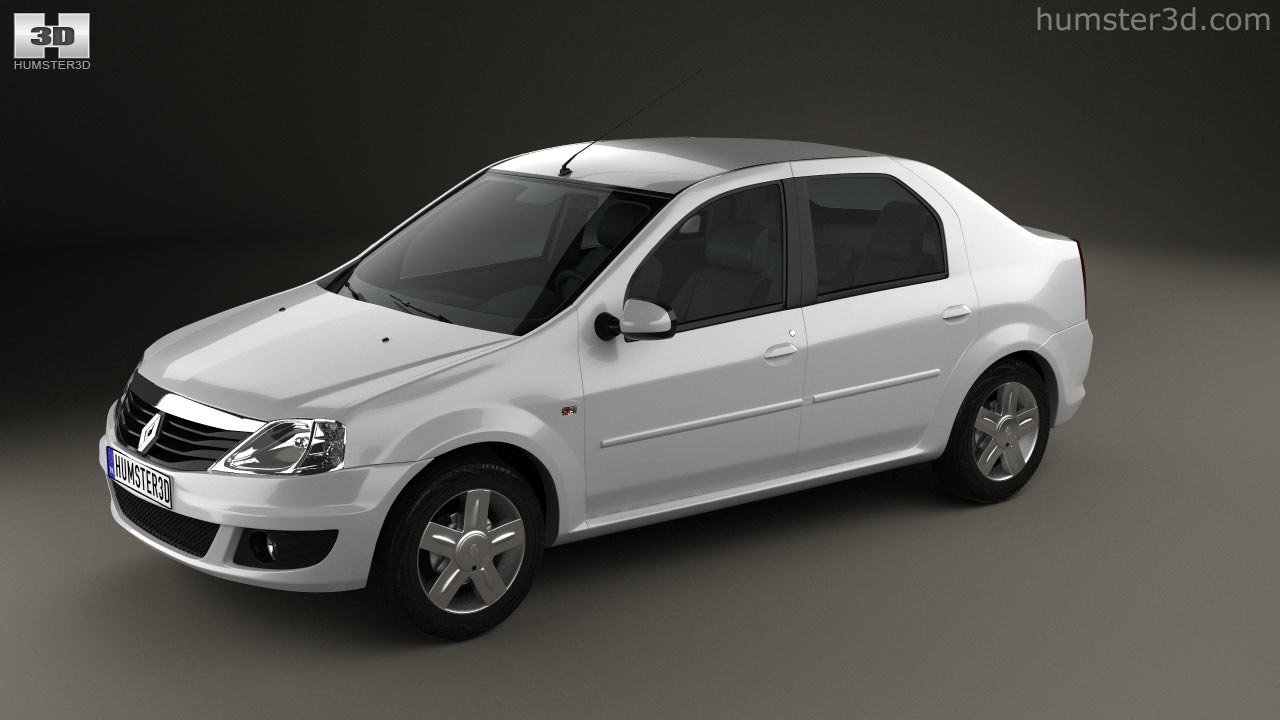 360 view of Renault Logan sedan 2013 3D model - 3DModels store