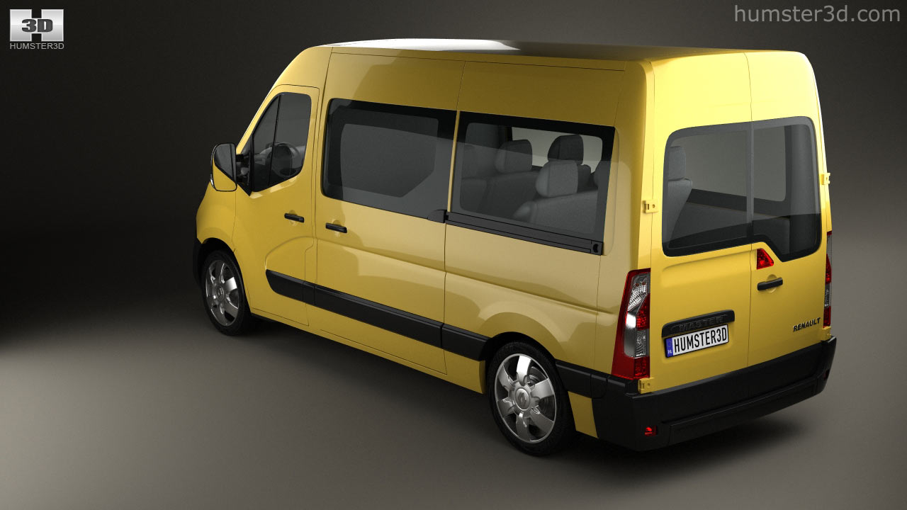 360 view of Renault Master Passenger Van 2014 3D model - 3DModels store