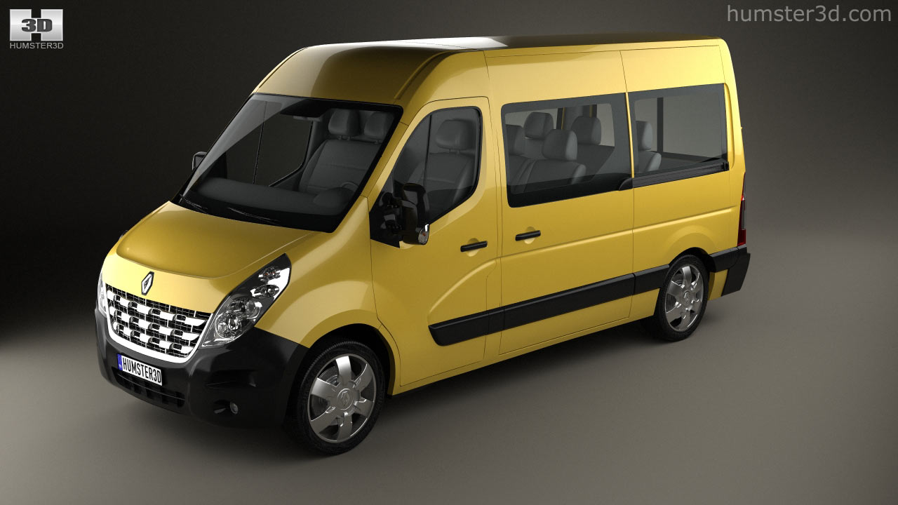 360 view of Renault Master Passenger Van 2014 3D model - 3DModels store