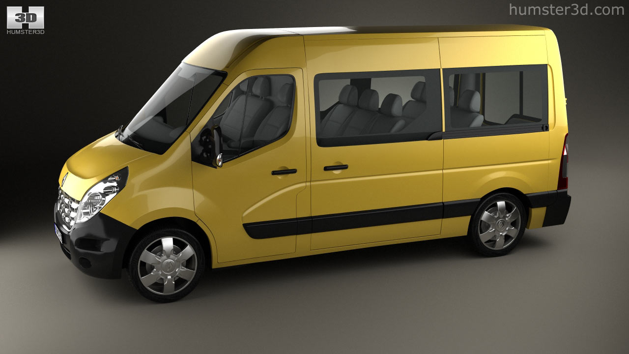 360 view of Renault Master Passenger Van 2014 3D model - 3DModels store