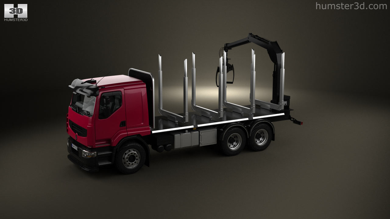 360 view of Renault Premium Lander Logging Truck 2014 3D model ...