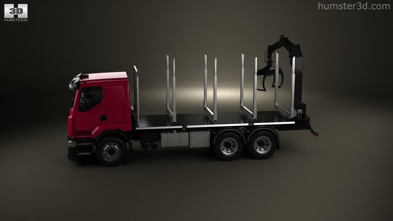 360 view of Renault Premium Lander Logging Truck 2014 3D model ...