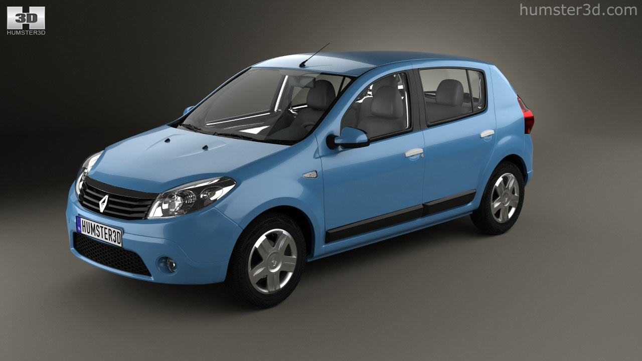360 view of Renault Sandero 2012 3D model - 3DModels store