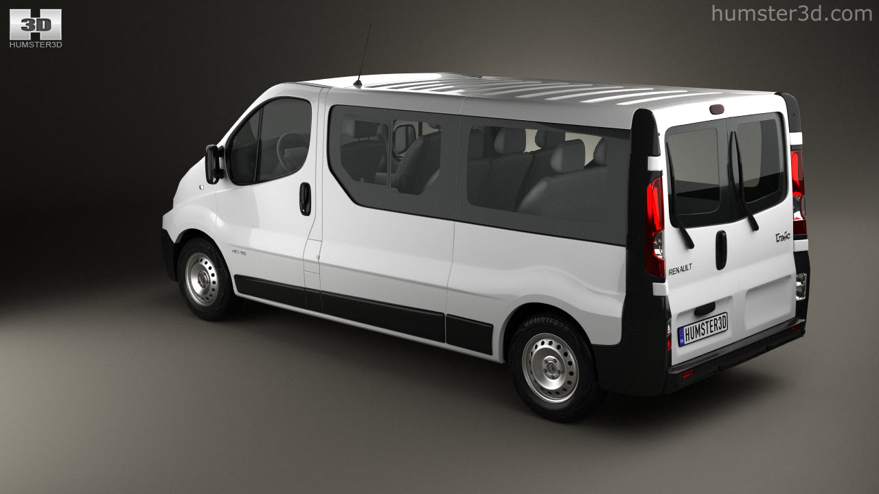 360 view of Renault Trafic Passenger Van LWB 2014 3D model - 3DModels store
